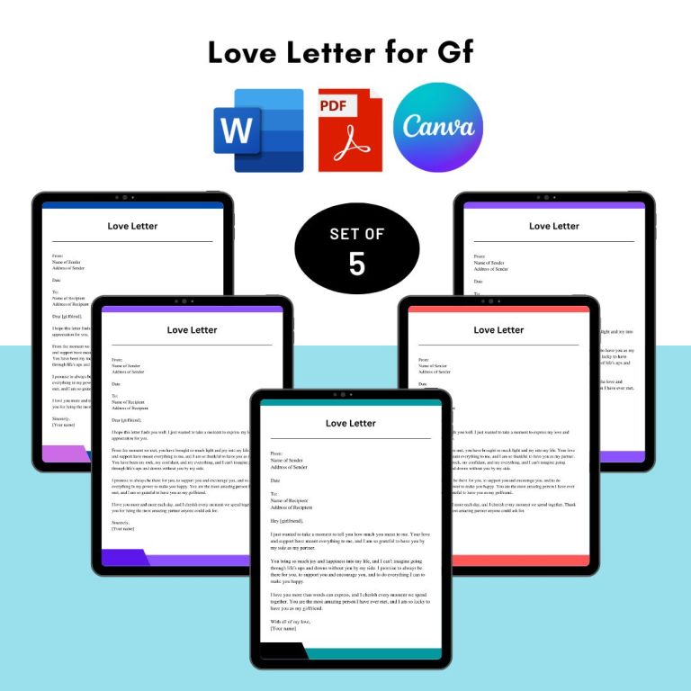 Love Letter for Gf Sample with Examples [Word Editable]