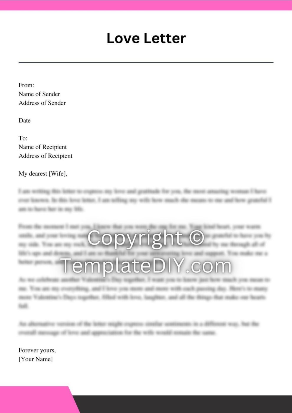 Love Letter for My Wife Sample with Examples [Word]