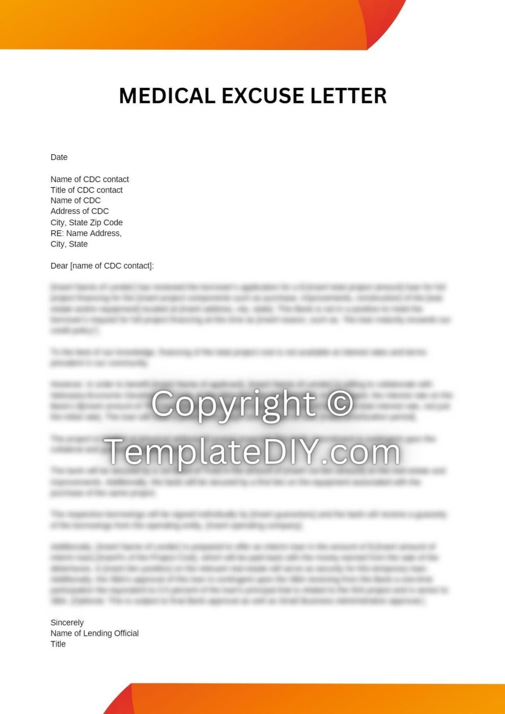 Medical Excuse Letter Sample with Examples [Word Editable]