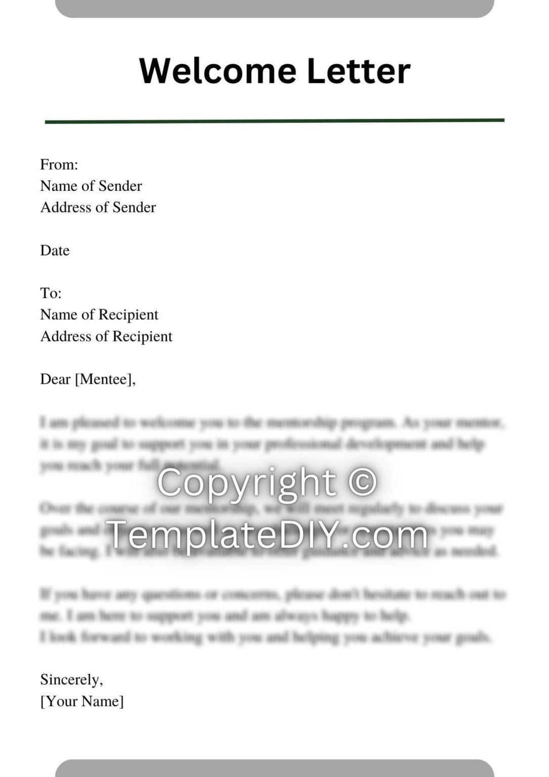 Mentor Welcome Letter Sample with Examples [Word Editable]
