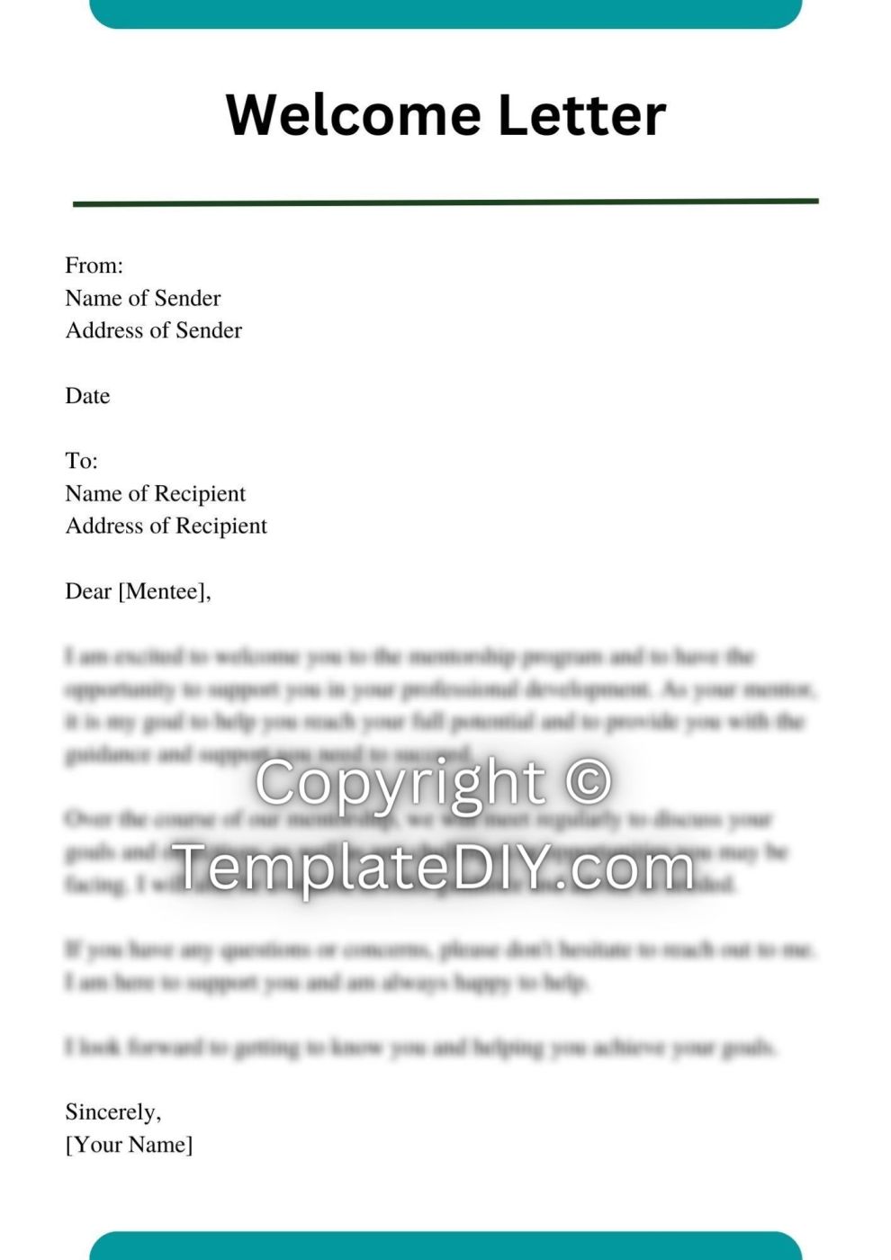 Mentor Welcome Letter Sample with Examples [Word Editable]
