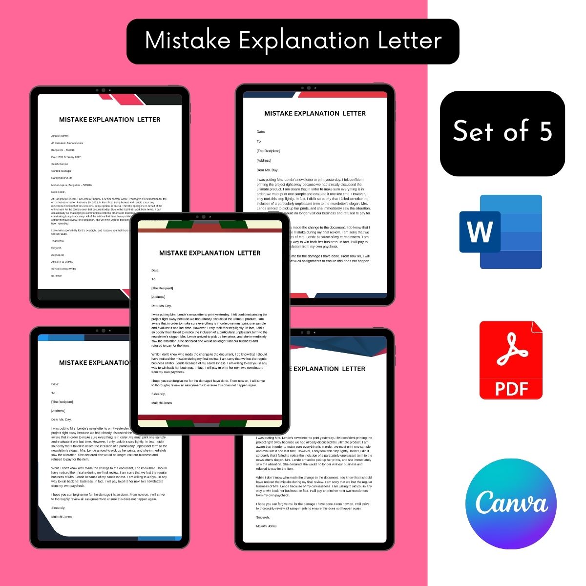Mistake Explanation Letter Sample with Examples in PDF & Word
