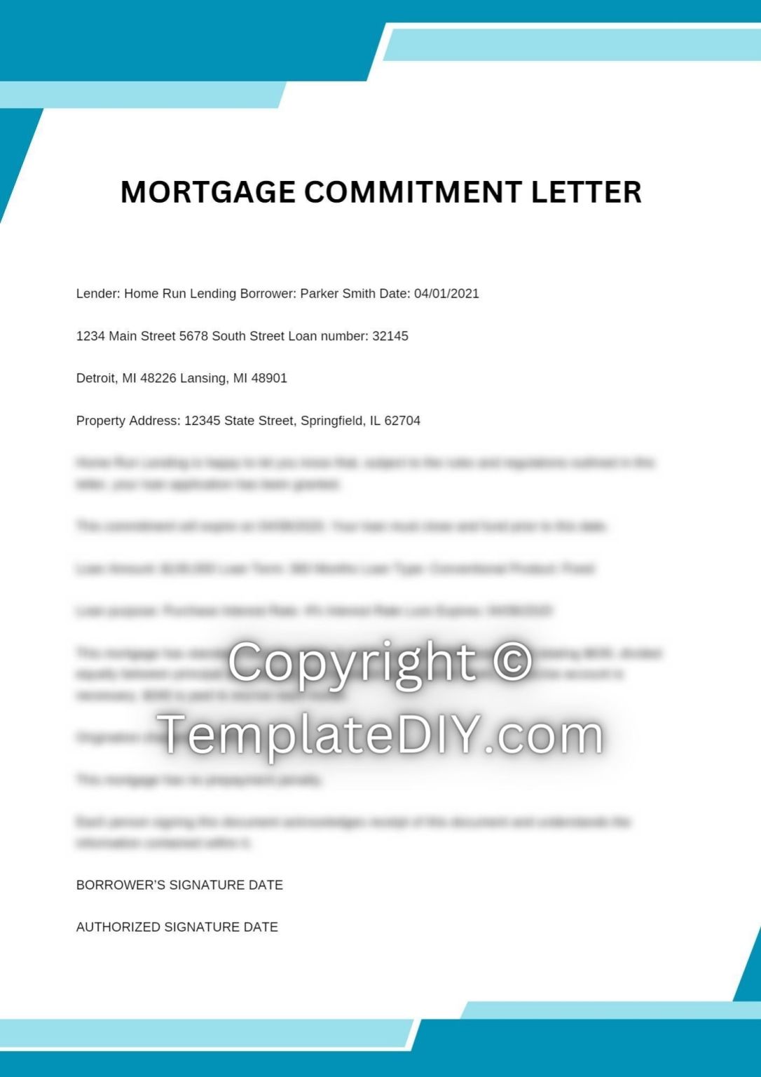 Mortgage Commitment Letter Sample with Examples [Word]