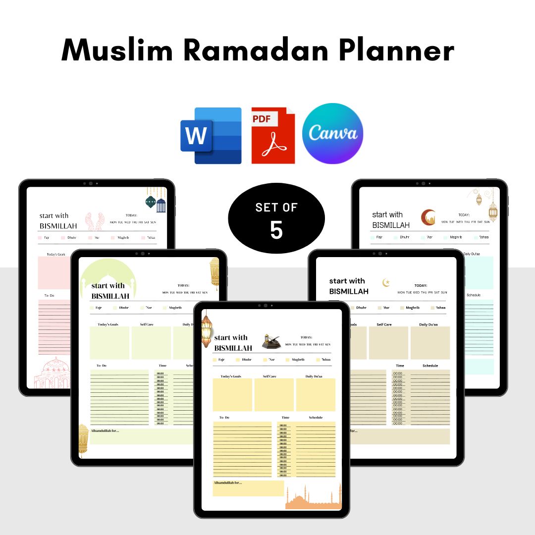 Productive Muslim Ramadan Planner Template PDF, Word