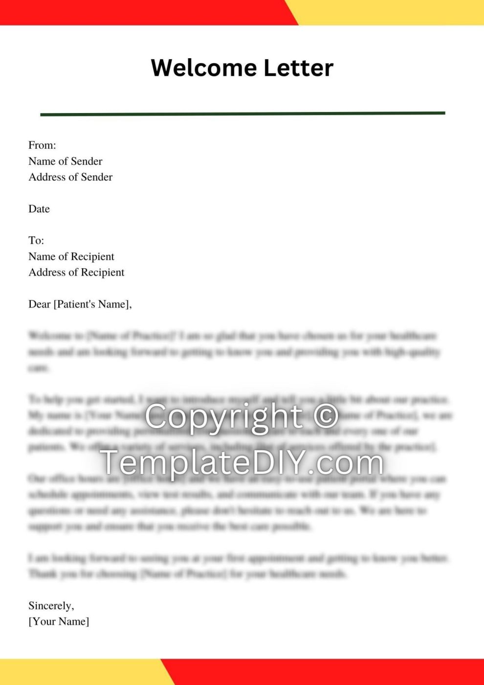 New Patient Welcome Letter Sample Template with Examples