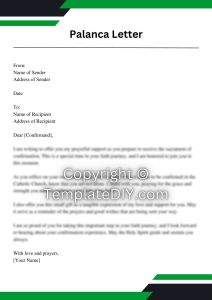 Palanca Letter for Confirmation Template | Printable Download