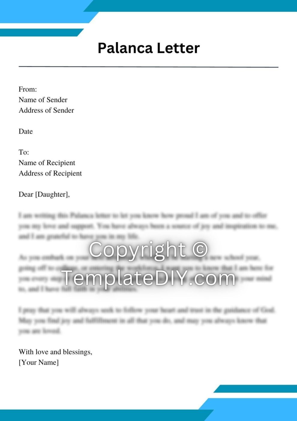 Palanca Letter for Daughter Template | Download & Personalize