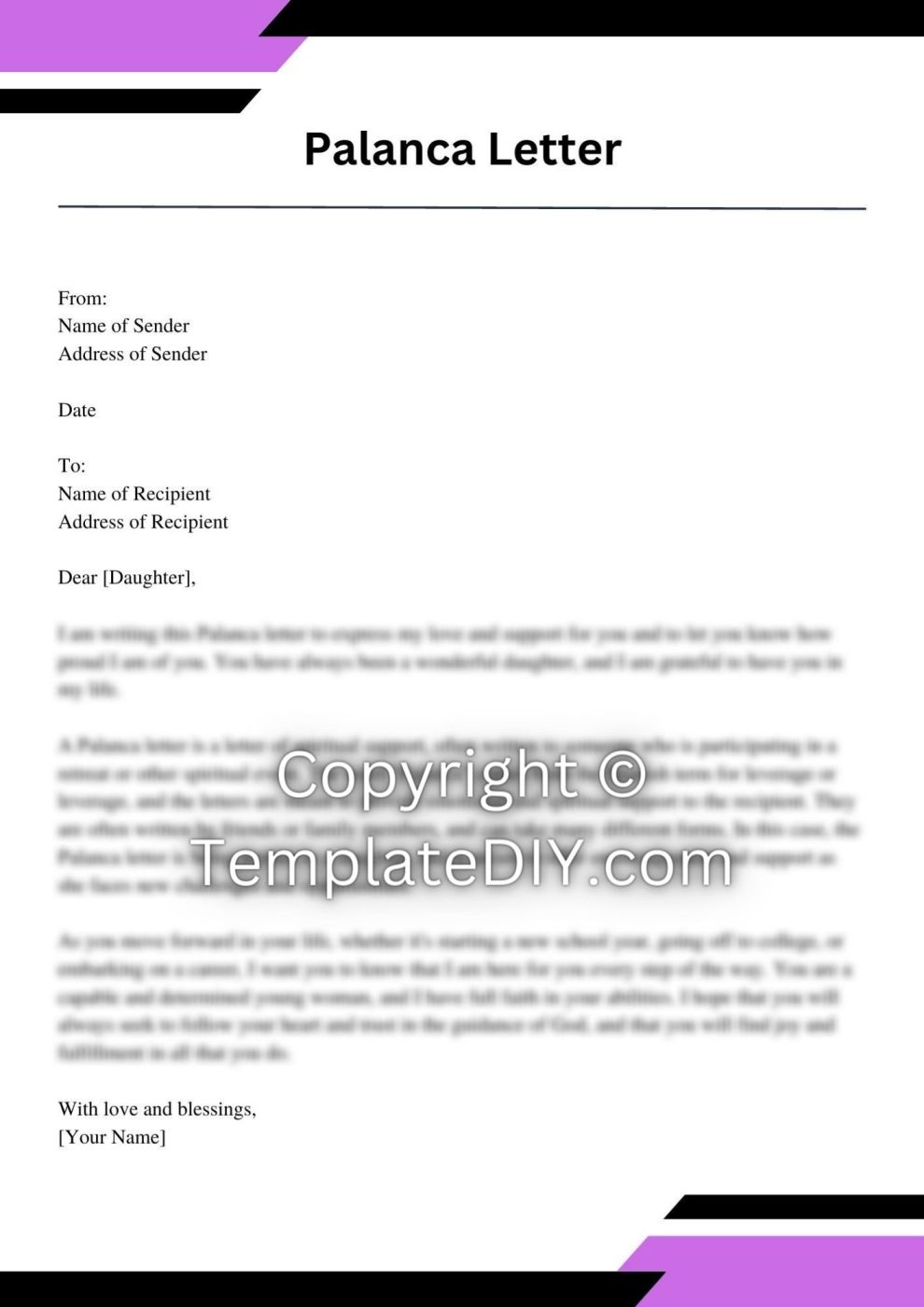 Palanca Letter for Daughter Template | Download & Personalize