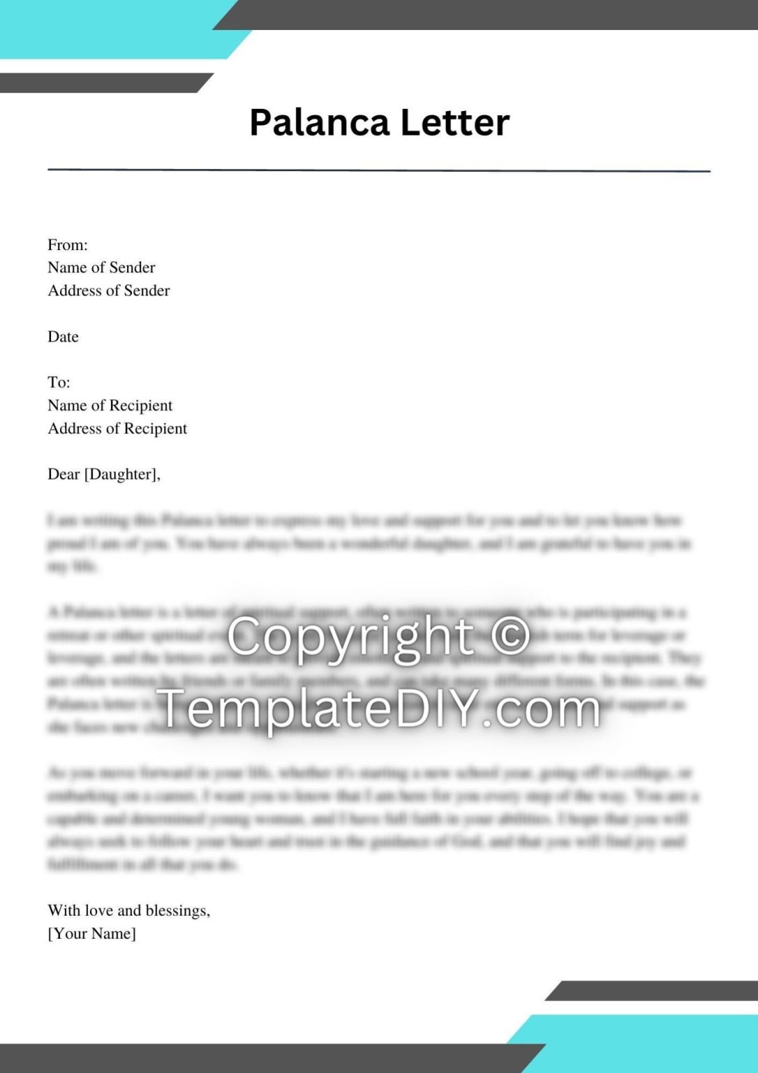 Palanca Letter for Daughter Template | Download & Personalize
