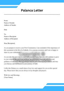 Palanca Letter for First Communion | Editable Templates