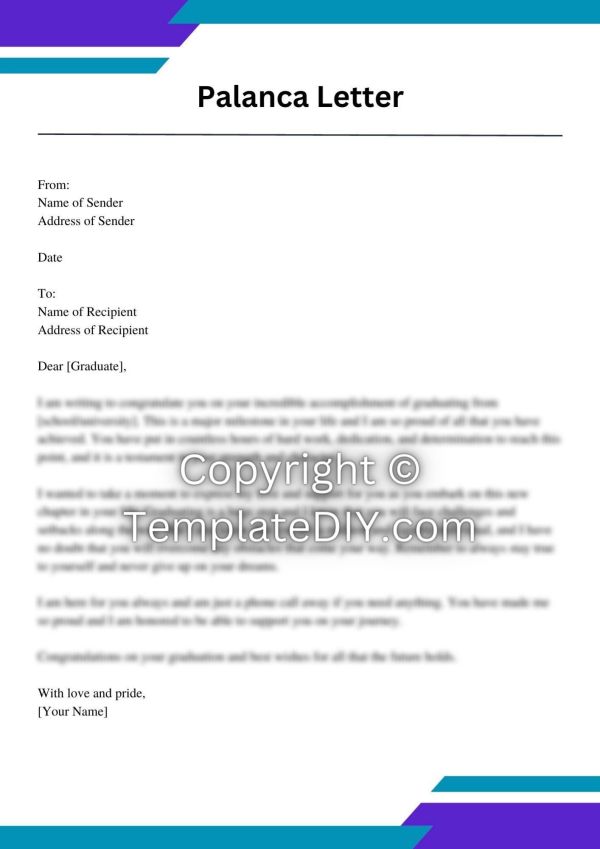 Palanca Letter for Graduation Sample with Examples [Word]