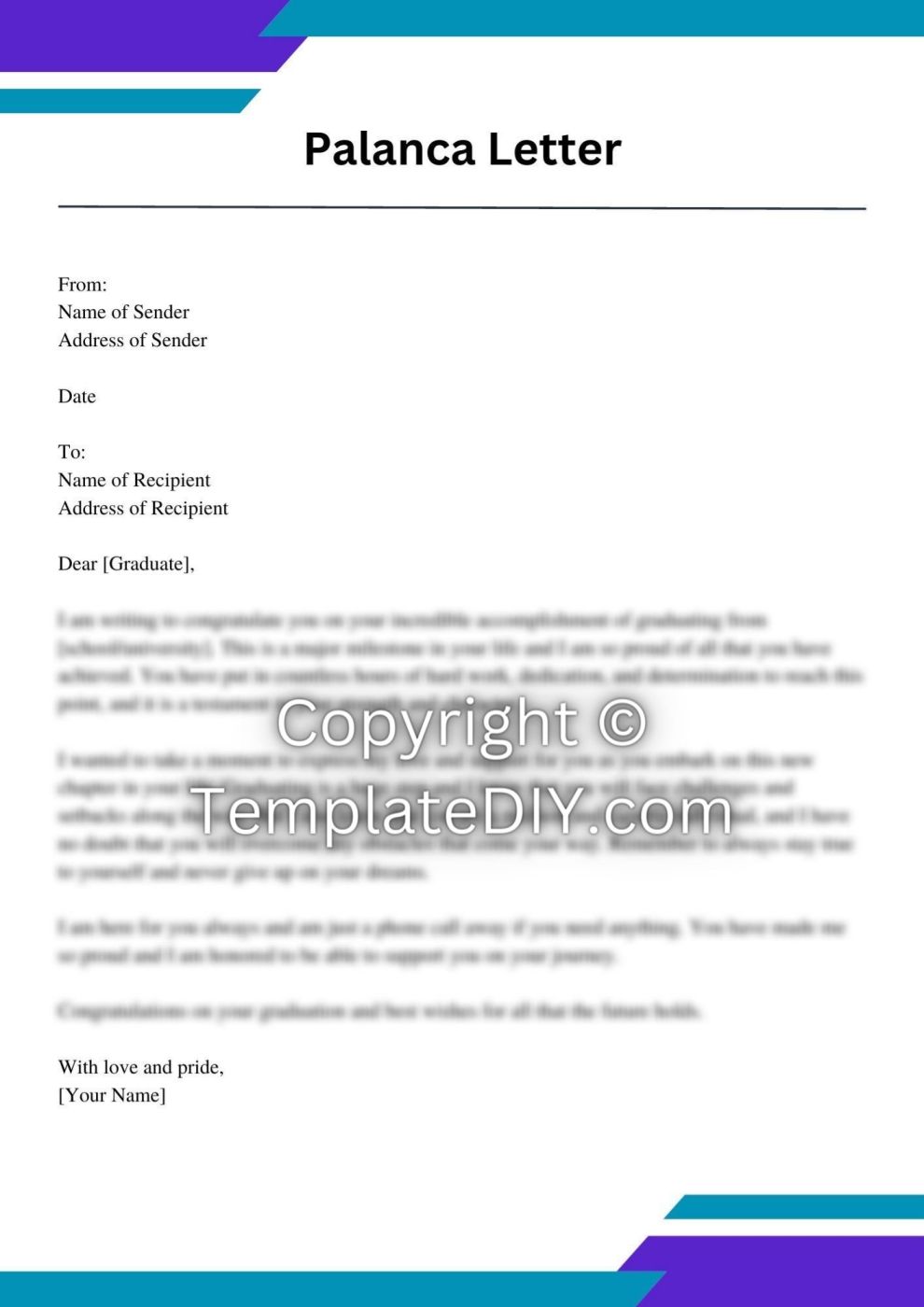 Palanca Letter for Graduation Sample with Examples [Word]