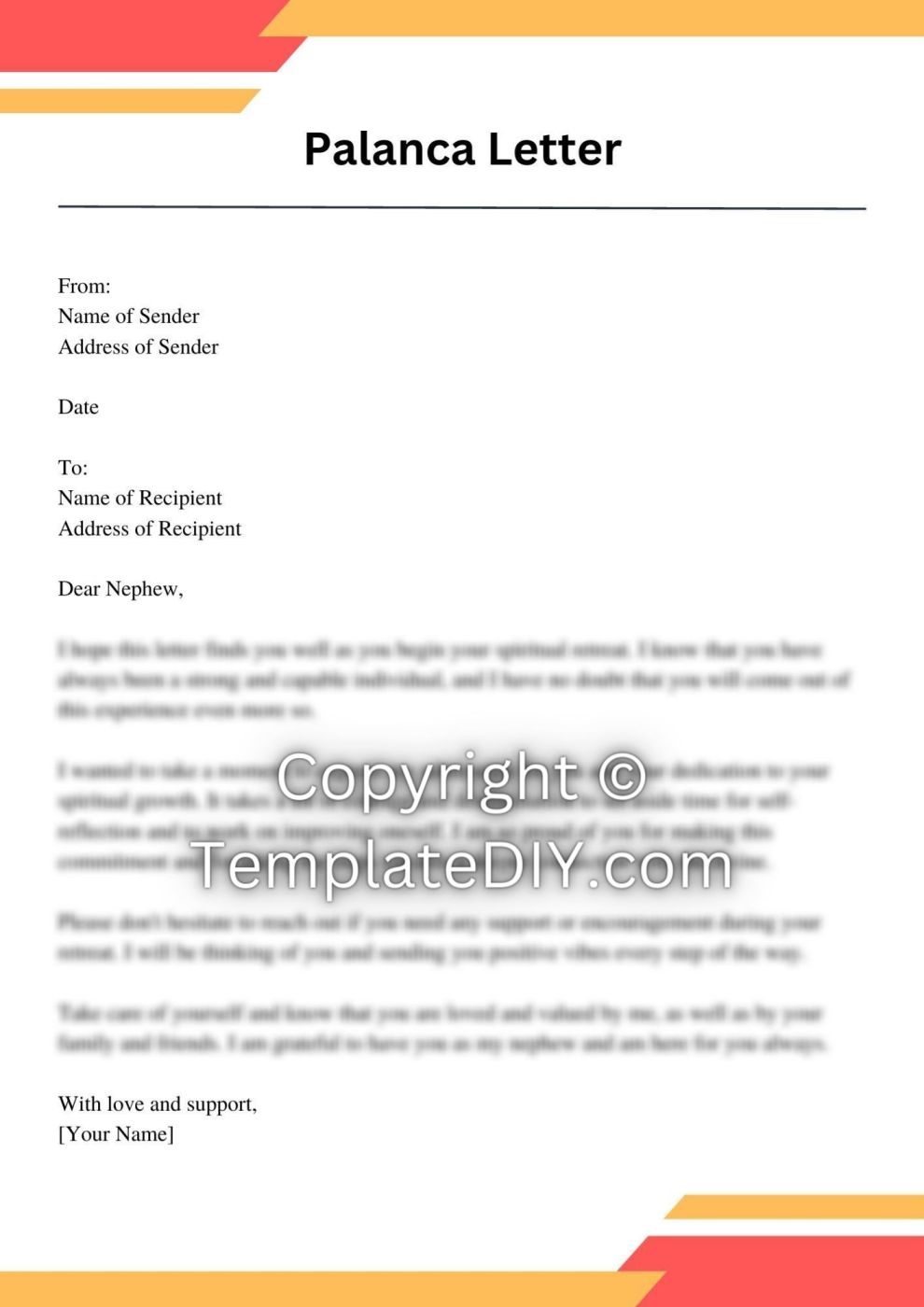 Palanca Letter for Nephew | Download Editable Template
