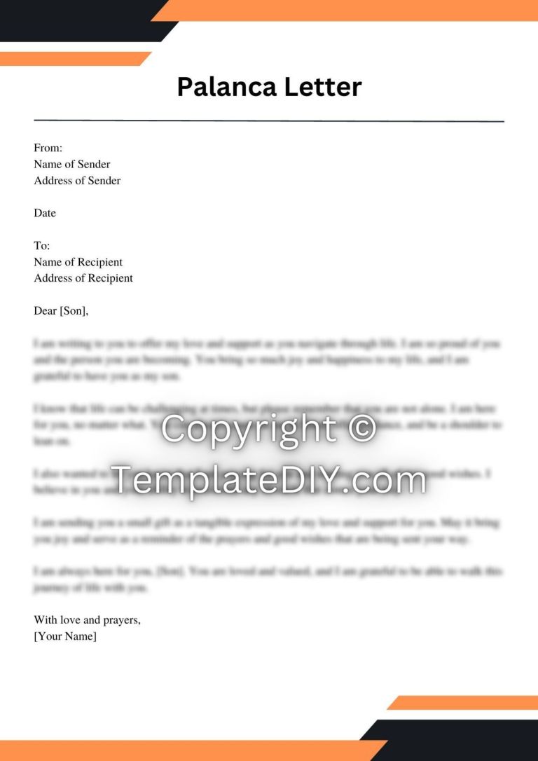 Palanca Letter for Son Template | Download Heartfelt Example