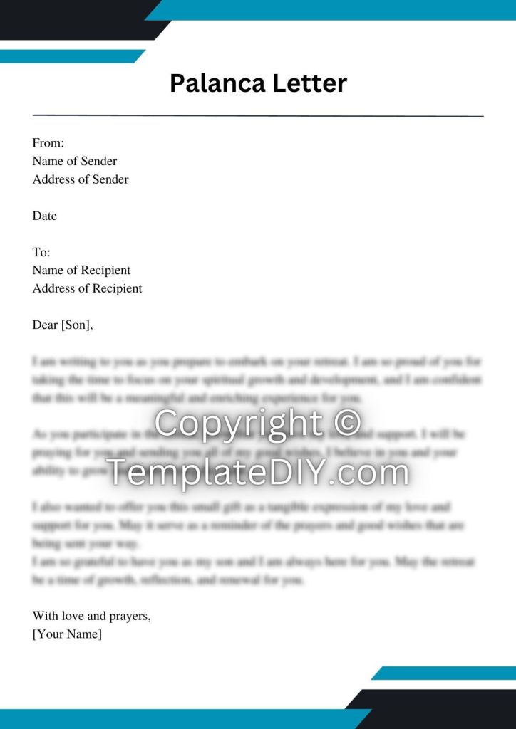 Palanca Letter for Son Retreat Template | Download Now
