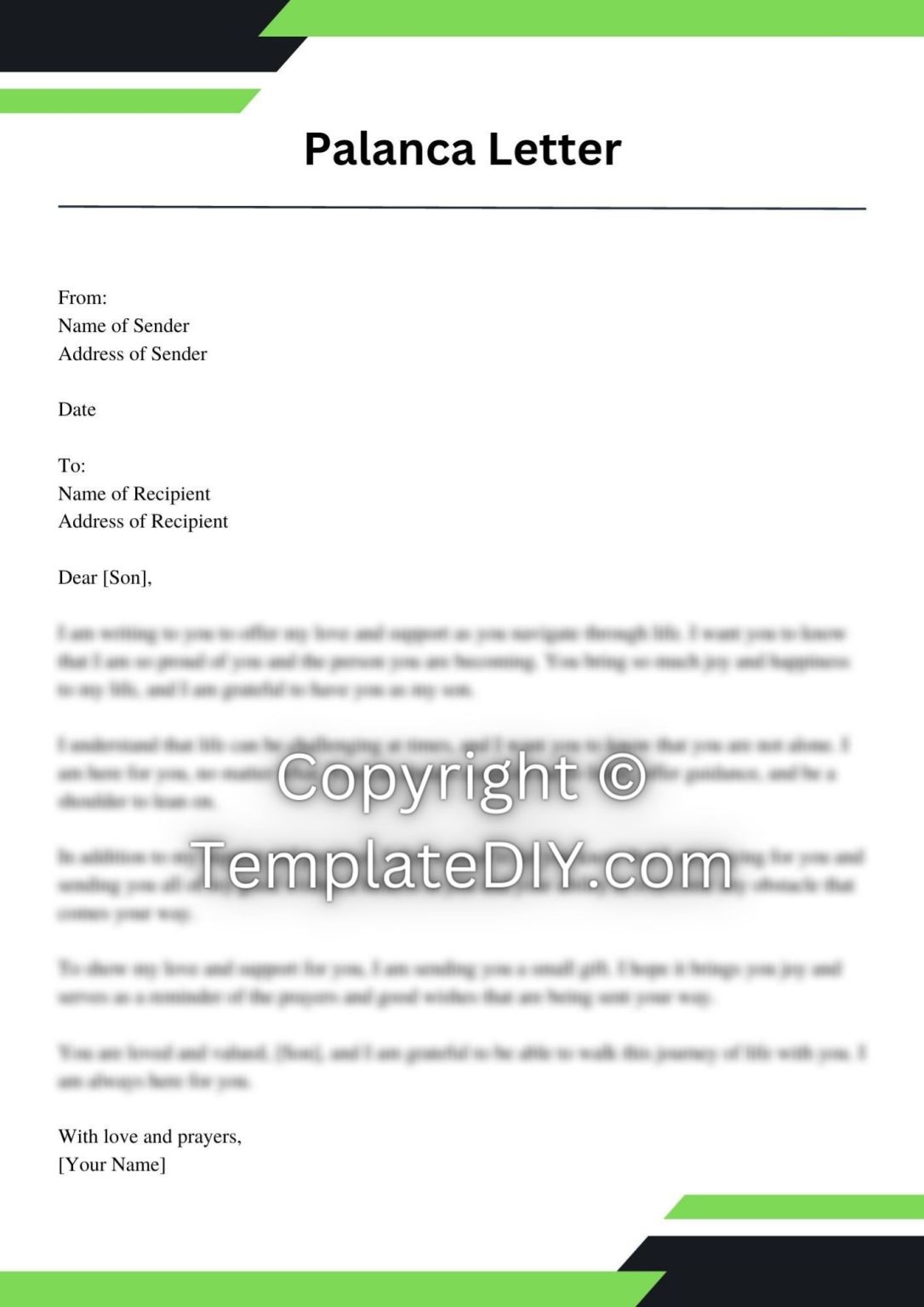 Palanca Letter for Son Template | Download Heartfelt Example