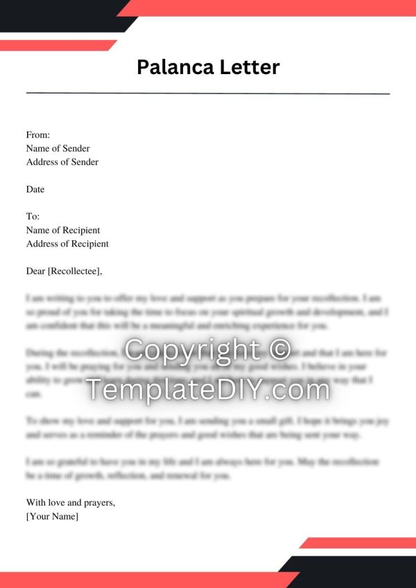 Palanca Letter for Recollection Template | Download Word Example