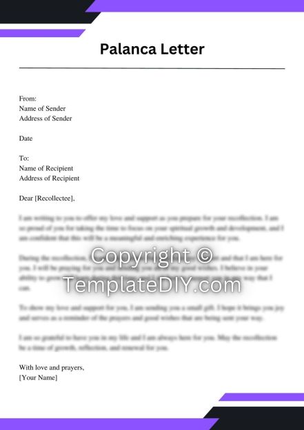 Palanca Letter for Recollection Template | Download Word Example