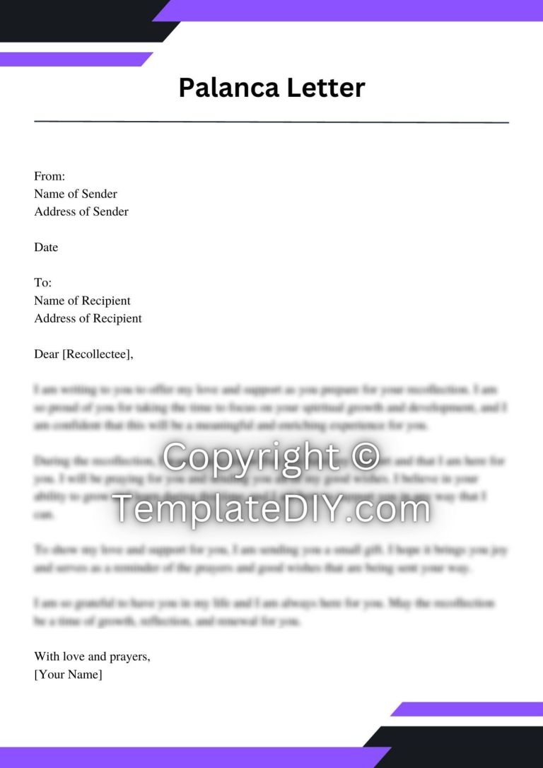 Palanca Letter for Recollection Template | Download Word Example