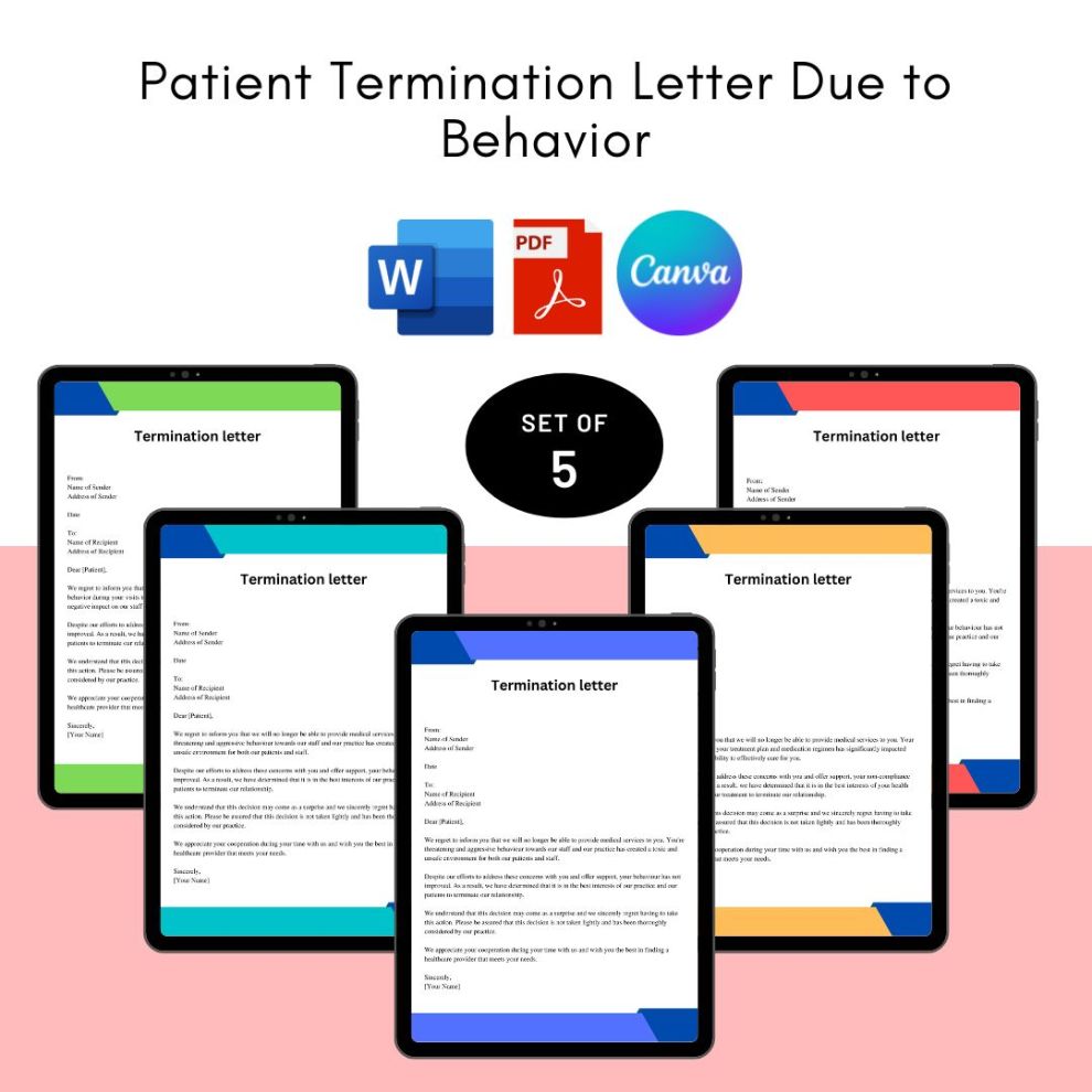 Patient Termination Letter Due to Behavior Template | Download