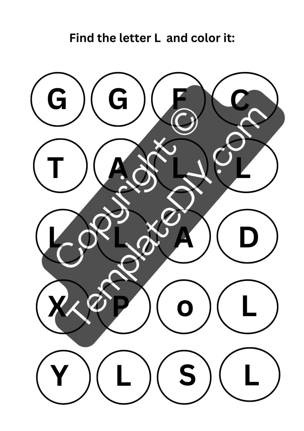 Letter L Worksheets Template Blank Printable PDF, Word
