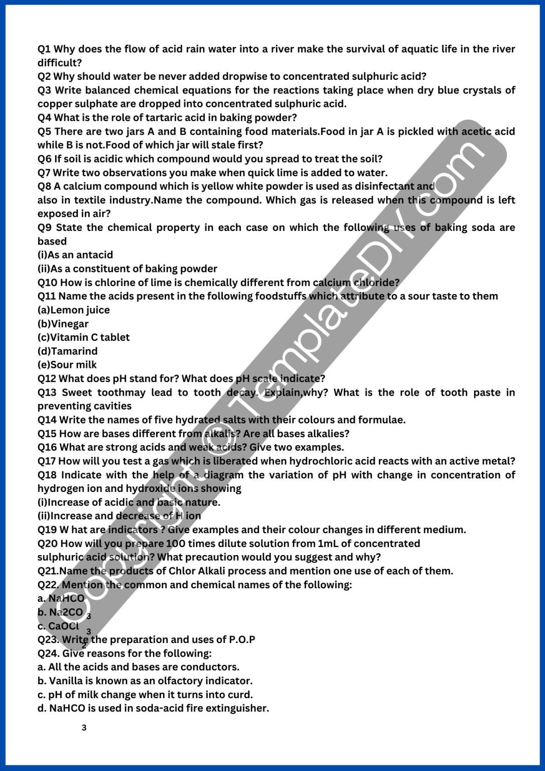 10th Grade Chemistry Worksheets Printable Template PDF, Word
