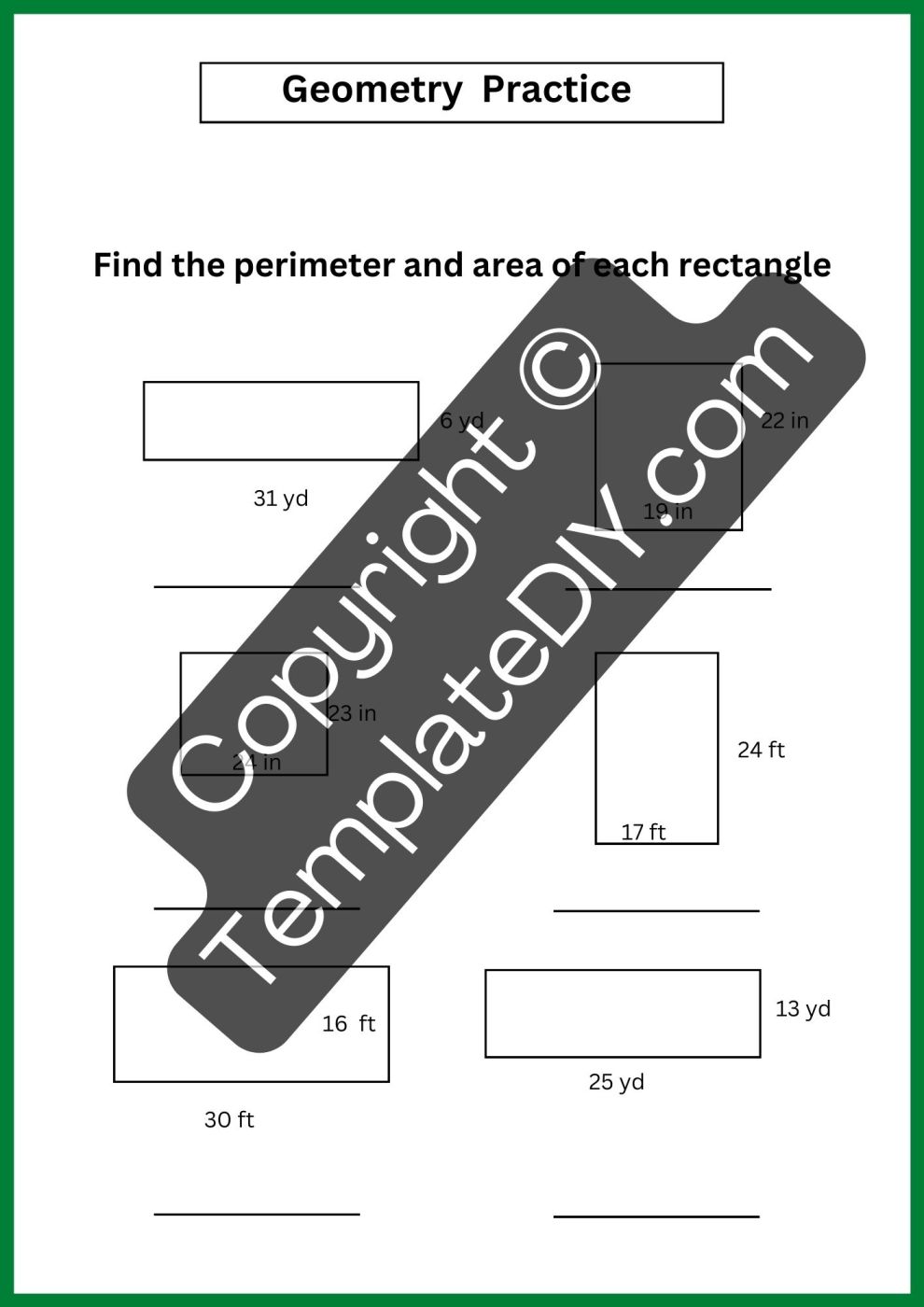 3rd Grade Geometry Worksheets Template Printable PDF, Word