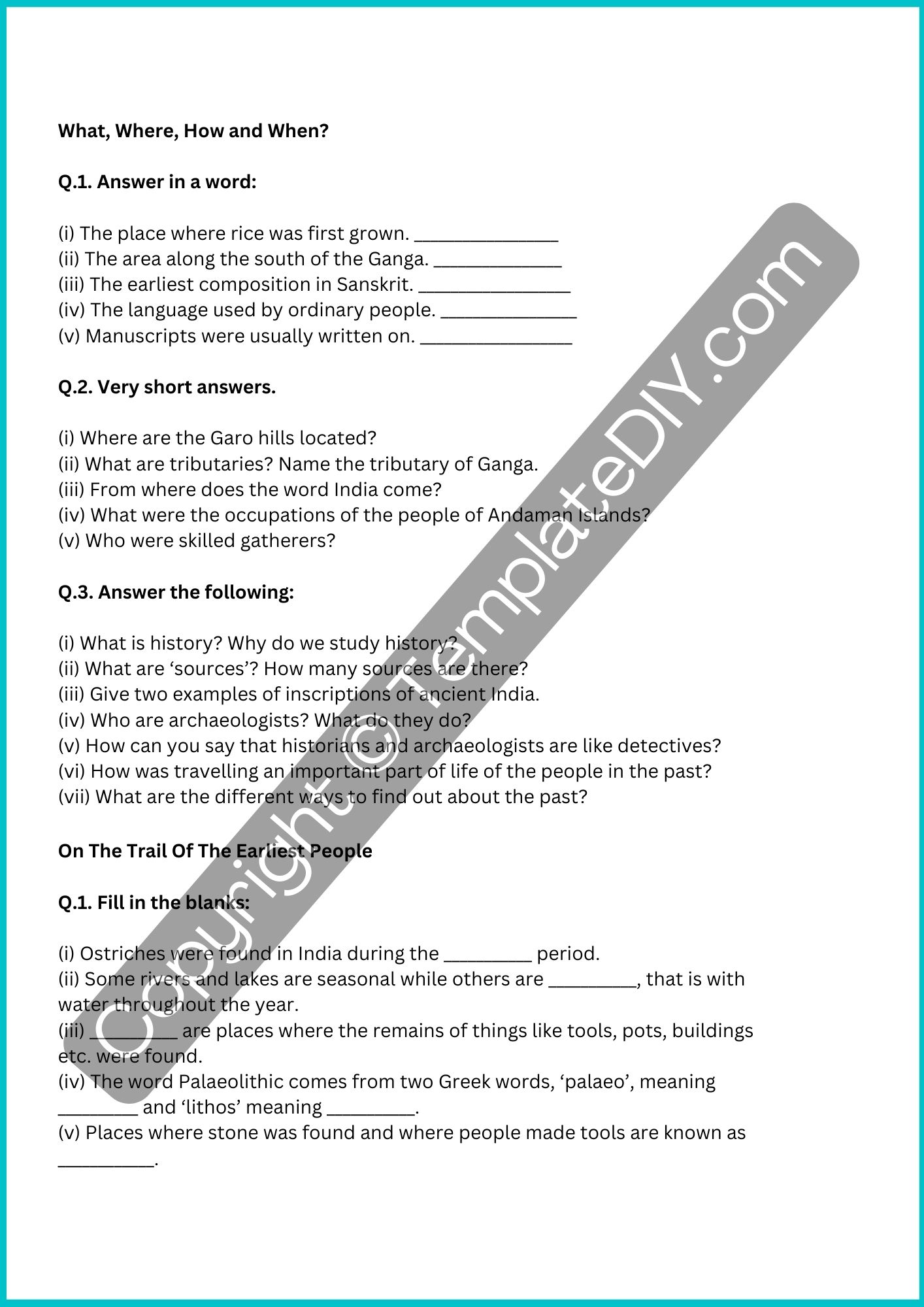 6th Grade Social Studies Printable Worksheets Social Studies