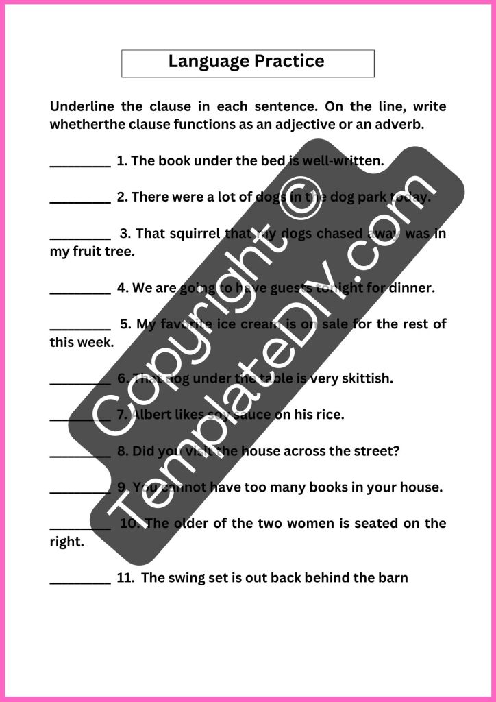 7th Grade Language Arts Worksheets Template Printable Word