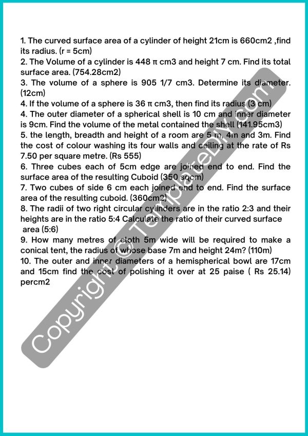 9th Grade Geometry Worksheets Template Printable PDF, Word