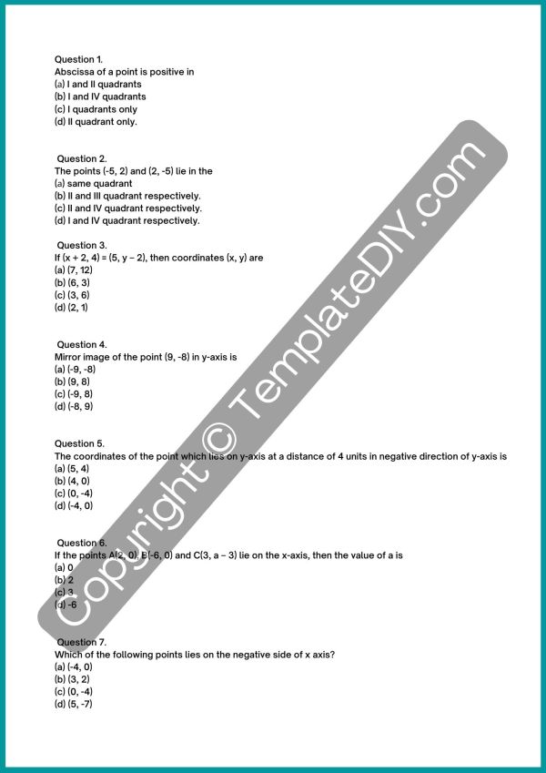 9th Grade Math Worksheets Template Printable PDF, Word