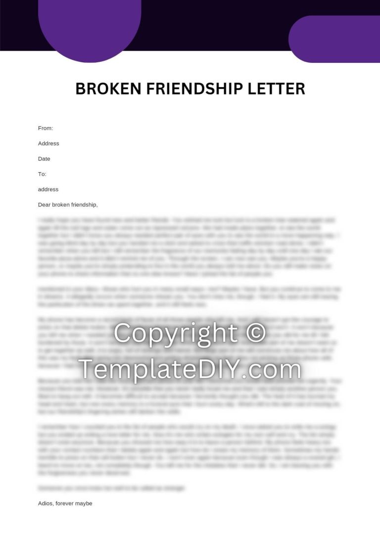 Broken Friendship Letter Sample with Examples [Word]