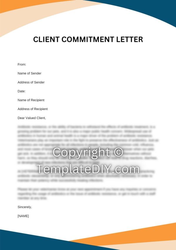 Client Commitment Letter Sample with Examples [Word]