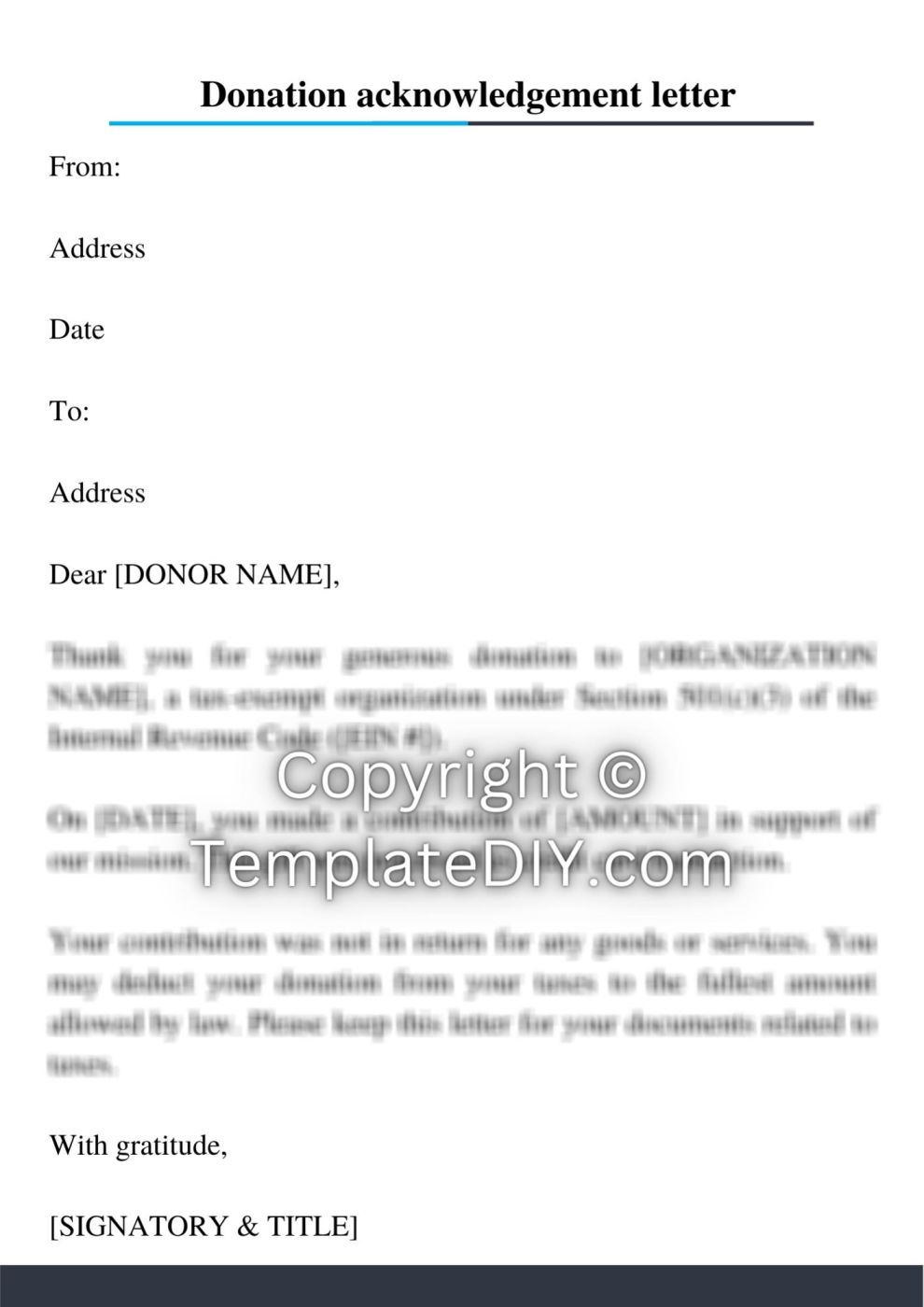 Donation Acknowledgement Letter Sample with Examples