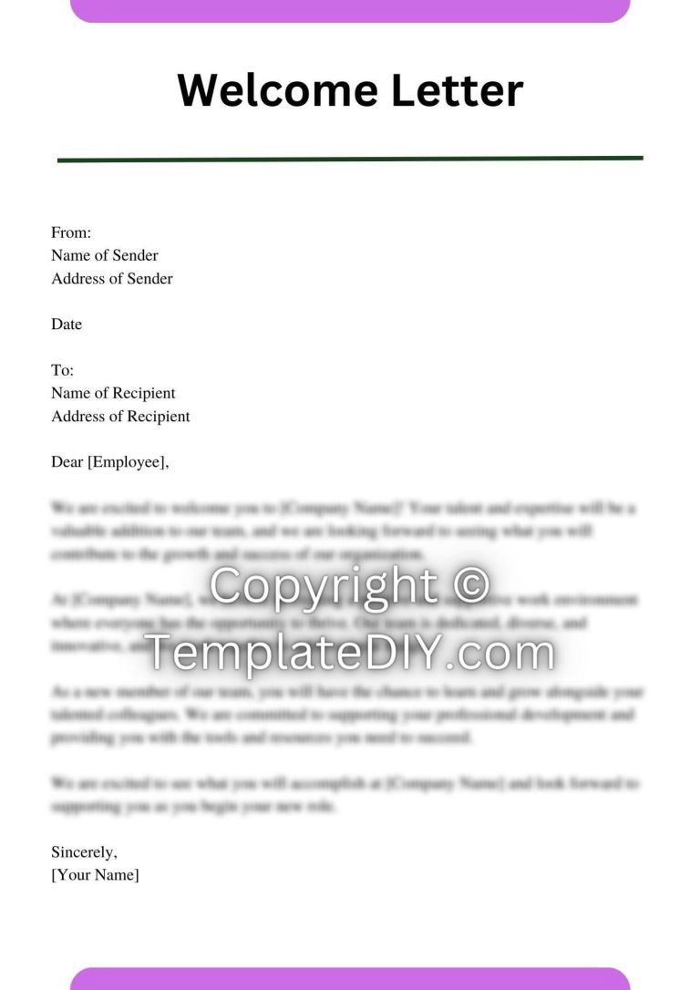 Employment Welcome Letter Sample with Examples [Word]