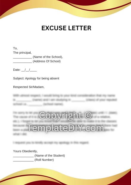 Excuse Letter for Student | Printable Templates & Samples