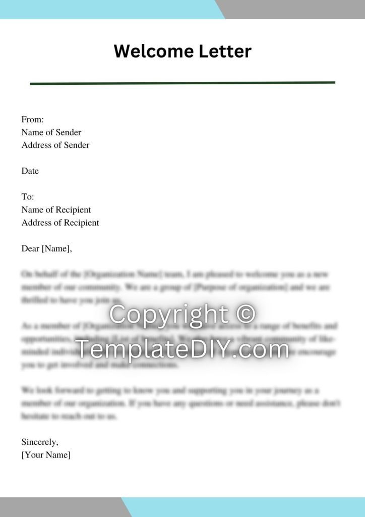 Formal Welcome Letter Sample with Examples [Word Editable]