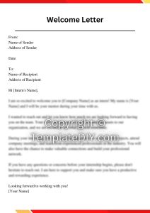 Internship Welcome Letter Sample with Examples [Word]