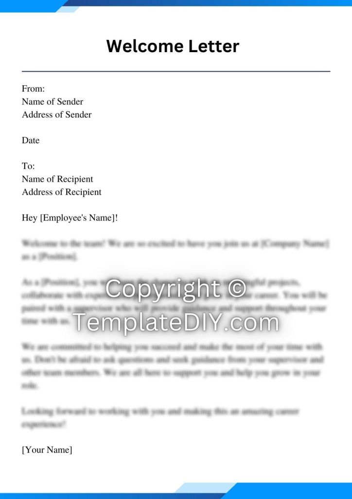 Job Welcome Letter Sample with Examples [Word Editable]