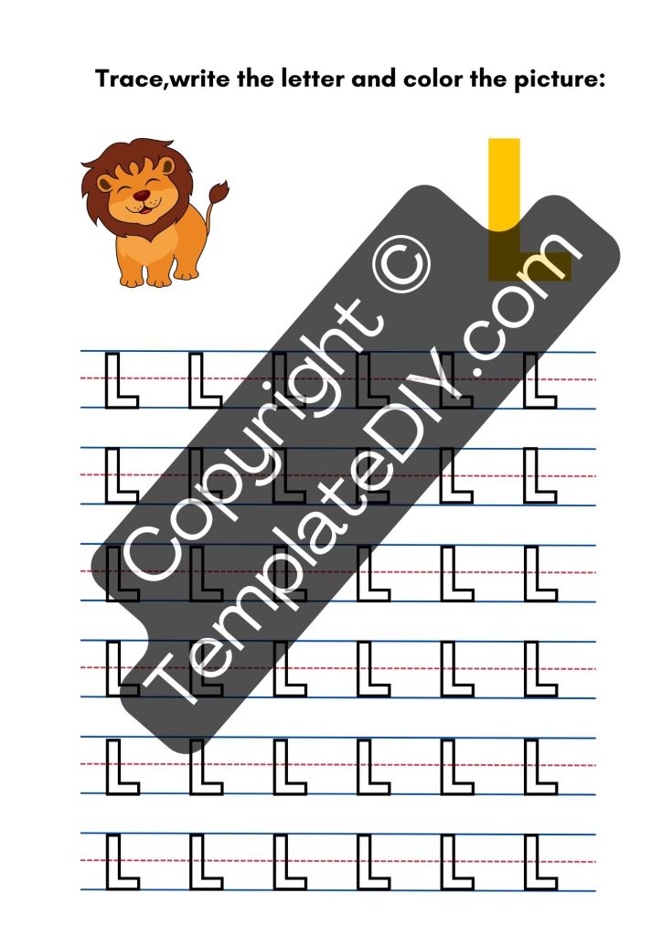 Letter L Worksheets Template Blank Printable PDF, Word