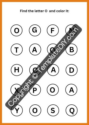 Letter O Worksheets Template Blank Printable PDF, Word