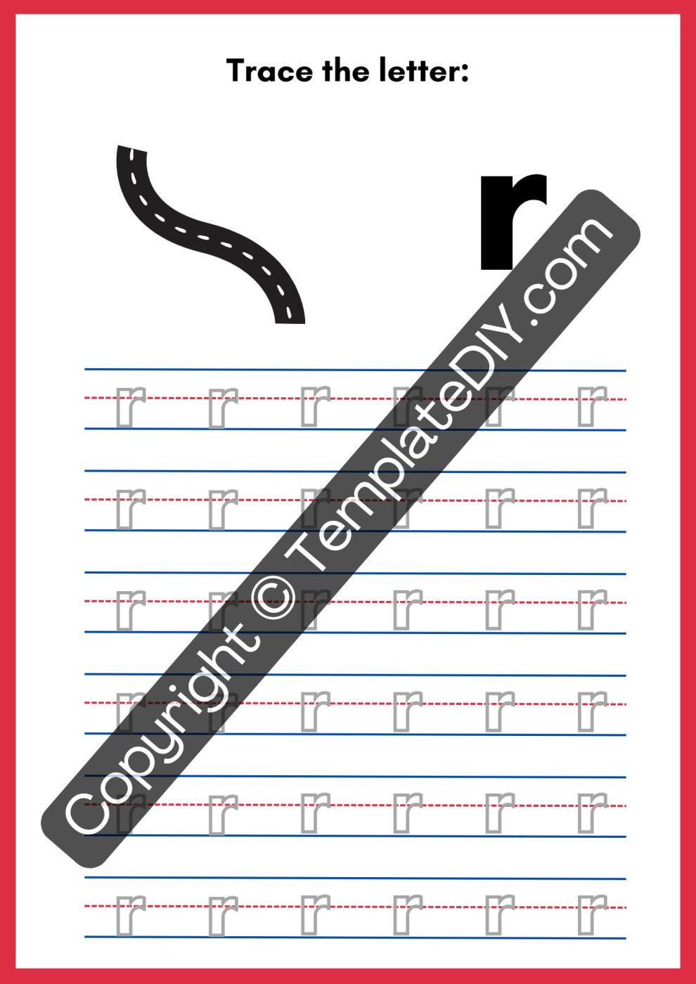 Letter R Worksheets Template Blank Printable PDF, Word