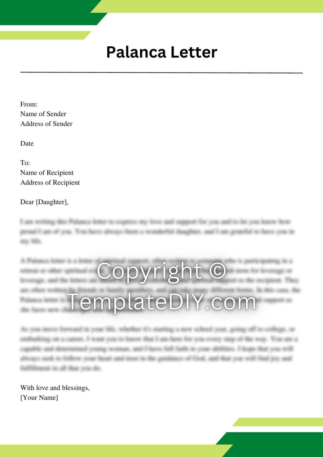 Palanca Letter for Daughter Template | Download & Personalize