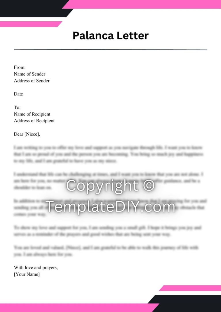 Write a Beautiful Palanca Letter for Niece | Download Template