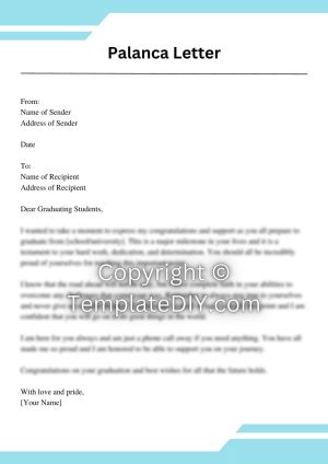 Palanca Letter for Graduating Students | Printable Template