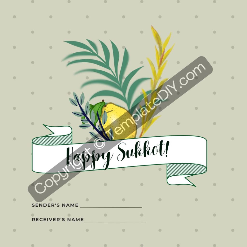 Sukkot Greeting Card Template Printable [PDF, Word]