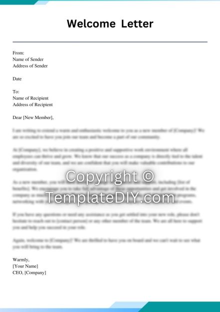 Welcome Letter from CEO Sample and Examples [Word Editable]