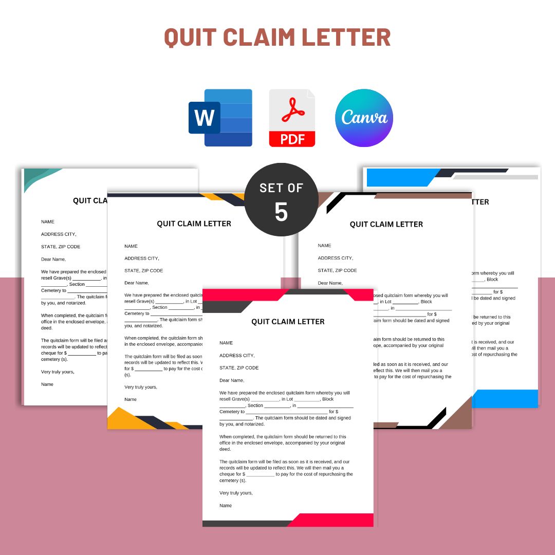Quit Claim Letter Template | Download Sample Example