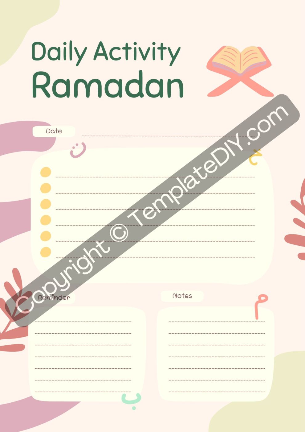My 30 Days of Ramadan Activities Book Printable Template