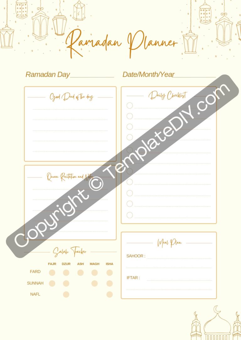 My 30 Days of Ramadan Activities Book Printable Template